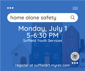 Suffield Parks & Recreation: Home Alone Safety for Kids - FREE (Ages 8-13)